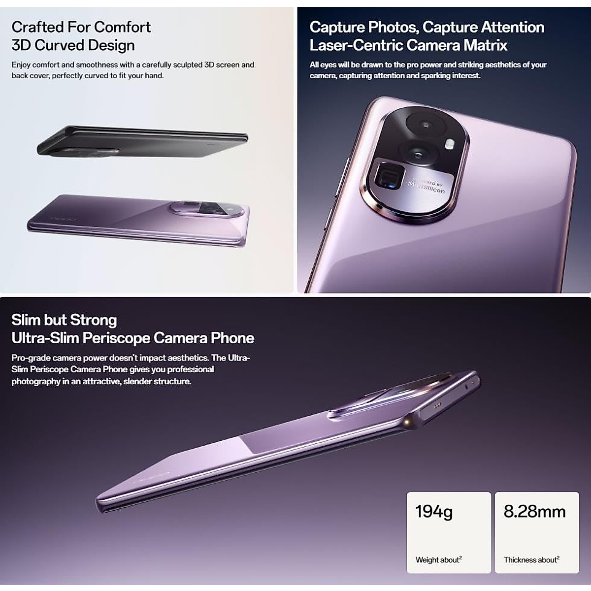 Original Oppo Reno 10 Pro+ Plus 5G Smartphone 16G+512GB 6.74" 120Hz AMOLED Snapdragon8+ Gen1 Android13 64MP Camera Octa Core 100W SuperVOOC Flash Charge Face ID 4700mAh OTG NFC by-（CTM Global Store）