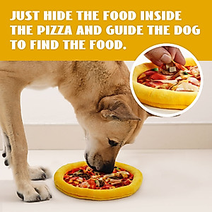 Nocciola Pizza Interactive Dog Toys, Hide and Seek Dog Toys, Squeaky Plush Puzzle Dog Toys for Small to Medium Dogs to Encourages Natural Foraging Skills and Mental Stimulation