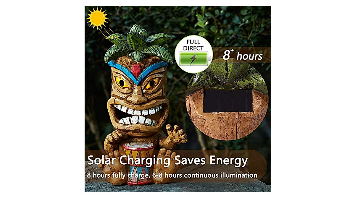 Yiosax Solar Tiki Lights: Durable Outdoor Garden Decor & Statues