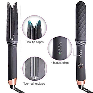 SUTRA Professional Styling Wand | 2-in-1 Hair Straightener/Flat Iron, and Curling Iron, Curl, Wave, or Straighten Hair, 4 Heat Settings, 1-inch, Black,1 Count (Pack of 1)