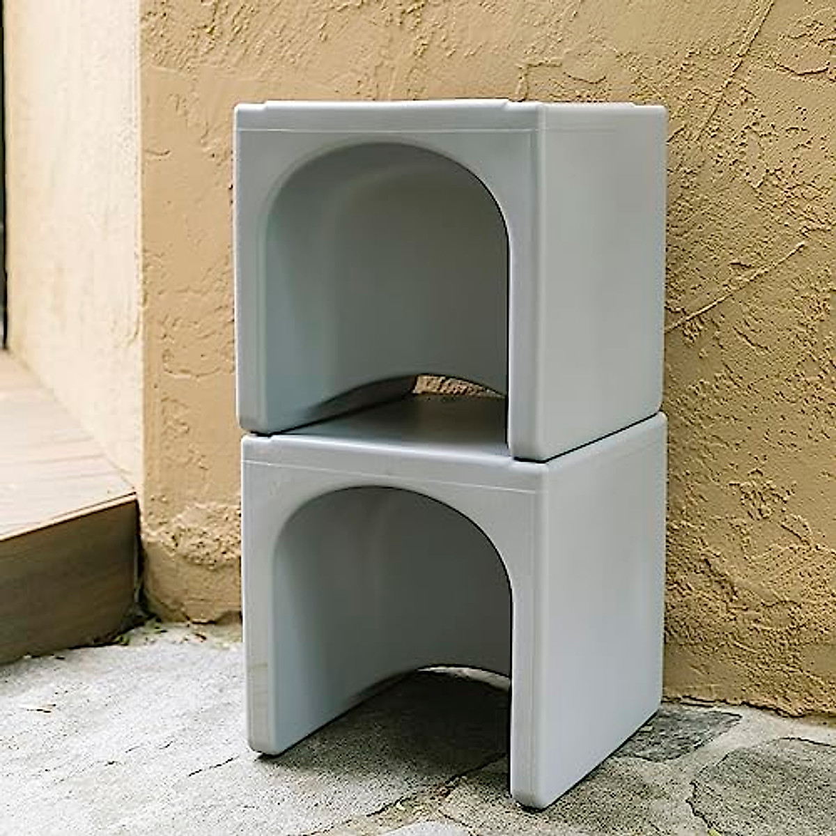 ECR4Kids Table and Chairs Tri-Me Multipurpose 3-Piece Set, Light Grey