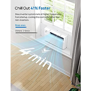Dreo Window Air Conditioner, 8000 BTU U-Shaped Inverter AC Unit, Cools Up to 350 sq ft, 42db Ultra Quiet, Easy Installation with Open Window Flexibility, 35% Energy Savings, Remote Control