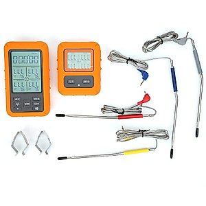 TS-TP40 Food Thermometer Kitchen Cooking BBQ Electronic Digital Display Temperature Meter 100m Wireless ransmission, -20℃~300℃(TS-TP40-B (Non Waterproof Probe)