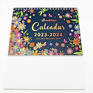 Desk Calendar 2023-2024, Monthly Desktop Calendar (June 2023-December 2024), Academic Month to View Standing Desk Office Calendars Year Planner