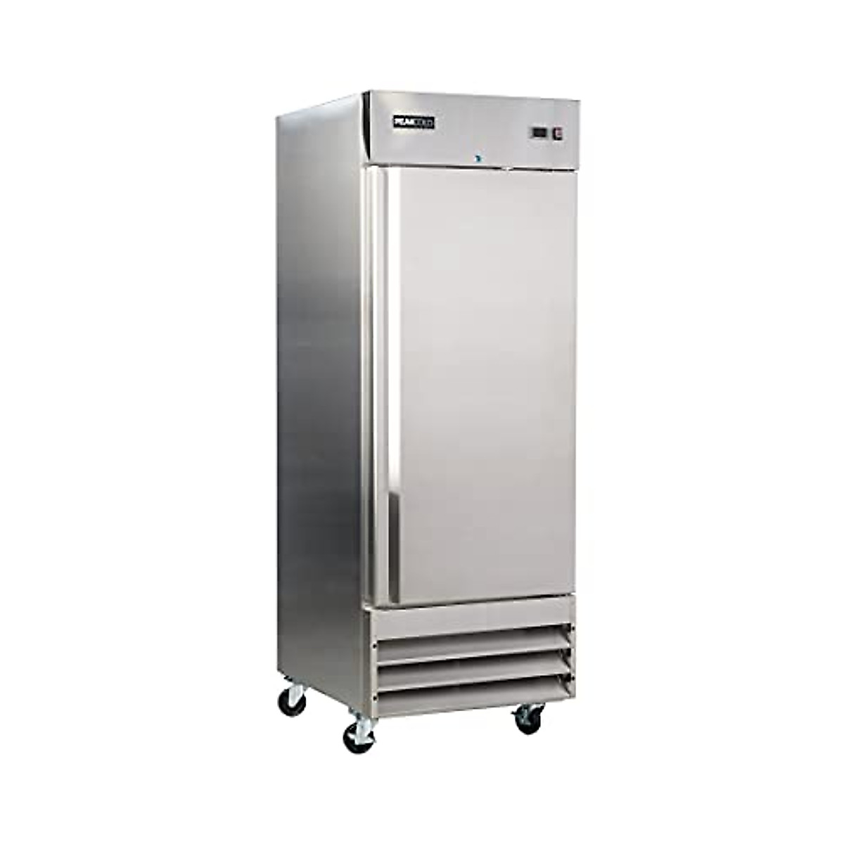 Peak Cold Single Door REFRIGERATOR; Commercial Reach In Stainless Steel, White Interior; 23 Cubic Ft, 29" Wide