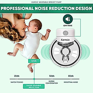 kamsie Wearable Breast Pump, S12 Hands Free Breast Pump, Wireless Breast Pump Hands Free, 2 Modes & 9 Levels Electric Portable Breast Pump, LCD Display, 24mm Flange, 2 Pack
