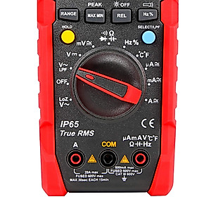 UNI-T Industrial Digital Multimeter UT191T (IP65, 2M Drop Test) True RMS 6000 Counts ACV LPF ACV Peak Hold AC DC Voltage Current LOZ ACV Temperature Resistance Capacitance Frequency Duty Cycle
