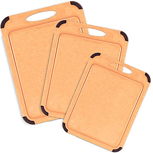 "Arco Design" Wood Fiber Cutting Boards | Extremely Durable | Non-Porous | Food and Dishwasher Safe | 100% Eco-Friendly (CSN Style | Set of 3 units (17.3" x 12.8" | 14.5" x 10.8" | 11.8" x 8.5"))