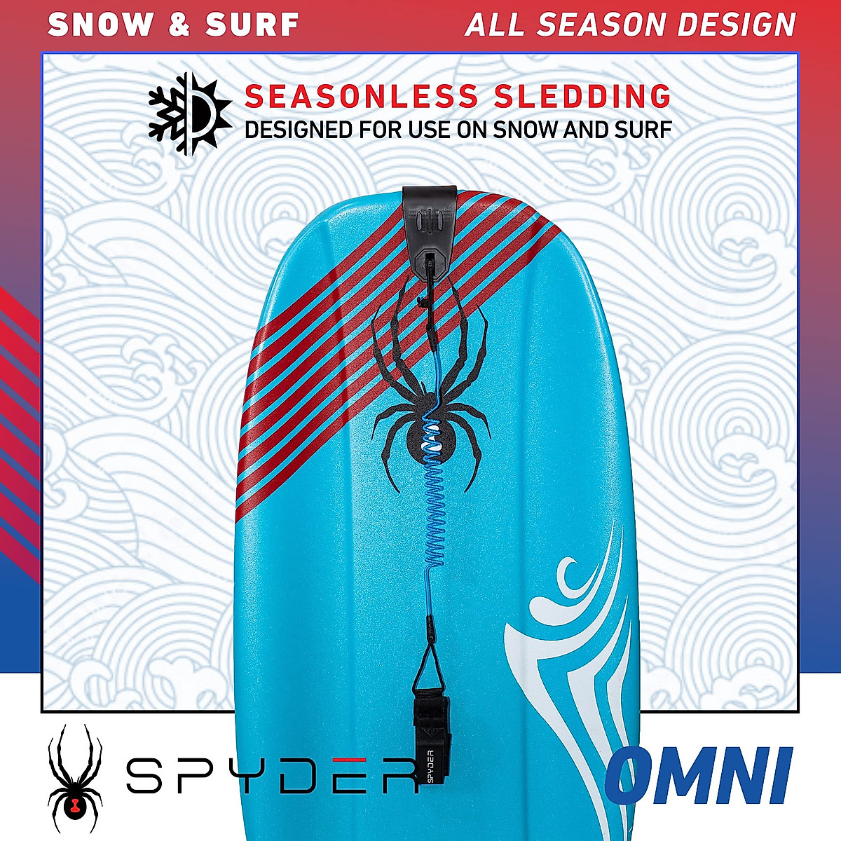 Spyder Omni Hybrid Sled and Body Board | Multipurpose Foam Sled and Boogie Board, Thermo-Molded Performance Board, Lightweight Snow