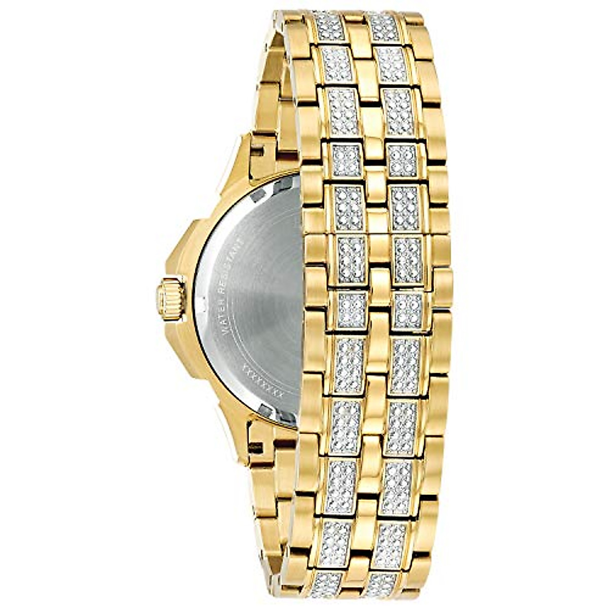 Bulova Men's Crystals Octava Gold Tone Stainless Steel 6-Hand Multi-Function Quartz Watch Style: 98C126