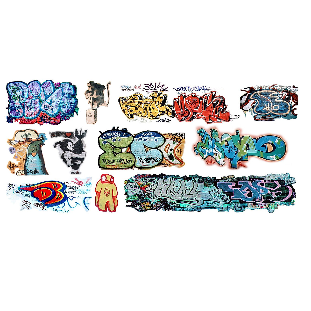 N Scale 1:160 Graffiti Waterslide Decals Set #32 - Weather Your Rolling Stock & Structures!