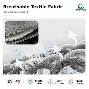 MFSTUDIO 7-Piece Metal Outdoor Patio Dining Furniture Set with 6 Padded Sling Swivel Chairs and 1 Expandable Outdoor Dining Rectangle Table