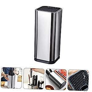 Mikinona 1pc Tool Holder Kitchen Cutter Organizer Cutter Storage Rack Multifunction Stand Containers Home Knives Rack Cutting Tool Rack Knives Holder Stainless Steel Silver