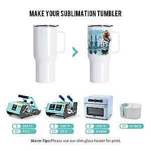 PYD Life Sublimation Tumblers Blanks with Handle 25 OZ Coffee Travel Car Stainless Steel Mugs Cups with Leakproof Lid and Straw for Mug Tumbler Heat Press Sublimation Oven Printing 4 Pack