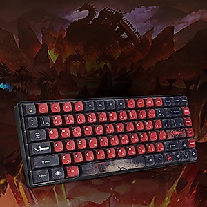 Red and Black Keycaps Japanese 132 Keys, XDA Profile PBT Keyboard Keycaps Full Set, Custom Dye Sublimation Keycaps for 60% 65% 100% Cherry Gateron MX Switches Mechanical Keyboard(with 1.75U Shift)