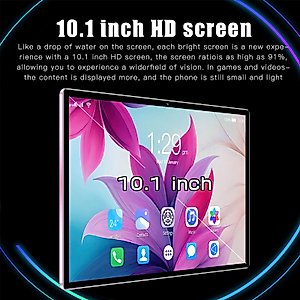 10.1in LCD 8GB RAM 256GB ROM 2 in 1 Tablet with Case, Keyboard, Mouse, Office Tablet with 5G WiFi, Dual Camera, 7000mAh Battery (US Plug)