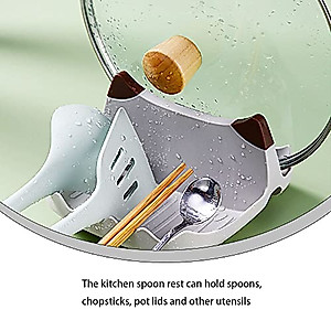 HAIQUANDJS Spoon Holder Nonslip Pot Lid Holder Multipurpose Kitchen Utensil Rack for Kitchen Cooking Tools Tableware(Food grade PP, Universal90%, Black)