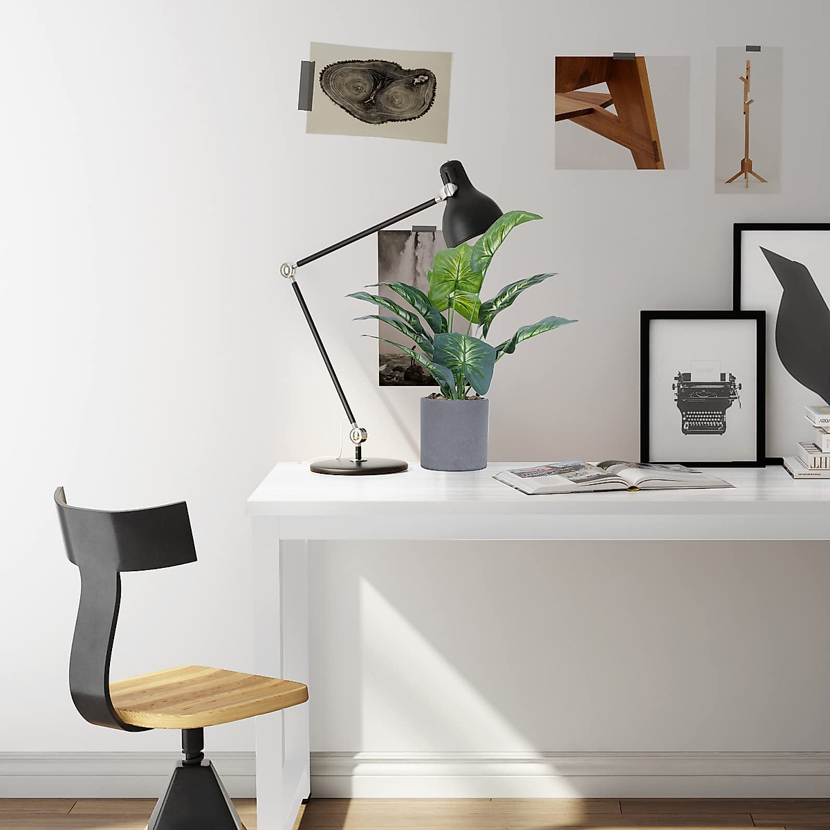 GTIDEA 16 Inch Fake Potted Plants Decor Small Artificial Greenery in Pot Faux Outdoor Plant for Home Indoor Office Table Bathroom Garden Decor