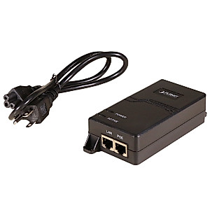 PLANET Gigabit PoE Injector, Adapter (60W, Integrated) | Single-Port, Ultra Power over Ethernet Injector, Network Distances up to 328 Feet | Use for IP Camera, More (POE-173)