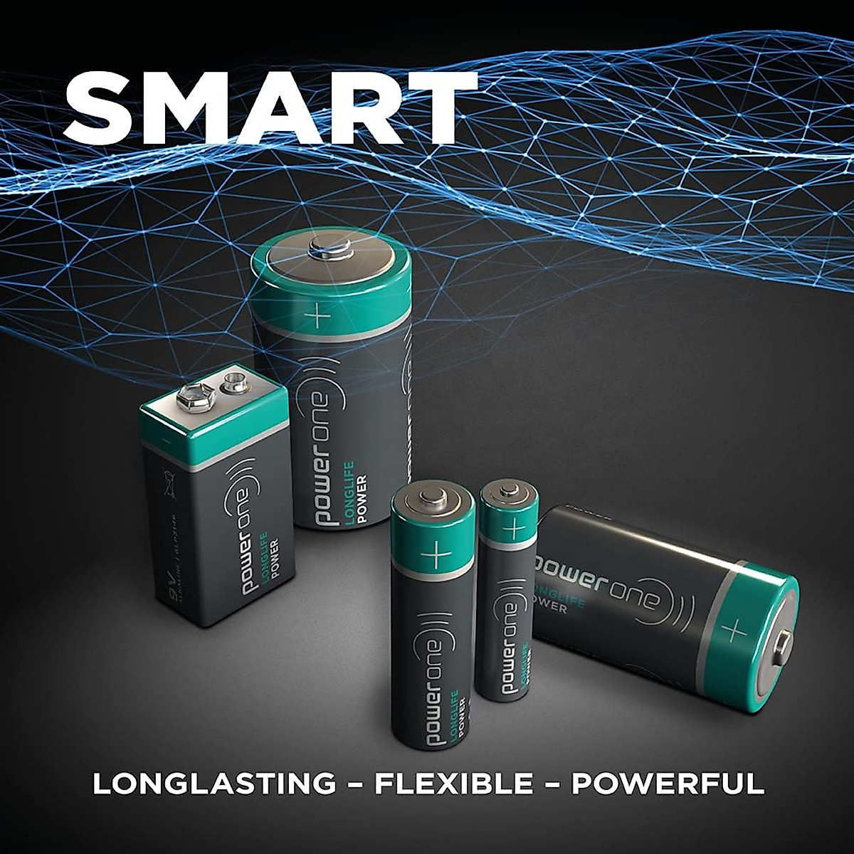 Power ONE LONGLIFE Power C Battery | Long Performing Alkaline Batteries Made in Germany with Up to 10 Years Shelf Life - Pack of 4