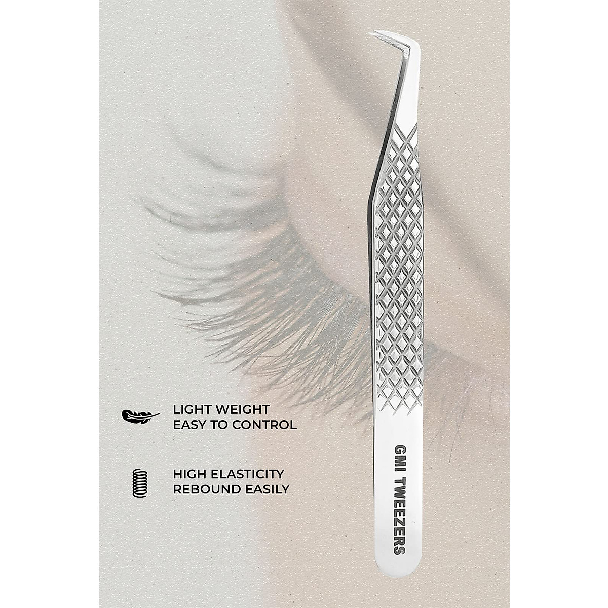 GMI Lash Tweezers - Set of 5 Eyelash Tweezers - Stainless Steel Eyelash Extension Tweezers - Multipurpose Lash Tweezers for Eyelash Extensions for Individual.