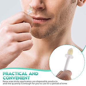 50 Pieces Nose Wax Sticks Applicators Plastic Wax Rod Wand Strips Nostril Cleaning Removal for Men Women Cleaning Nostrils Nasal and Removing Hair