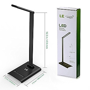 LE Dimmable LED Desk Lamp, 7 Brightness Levels, Eye Protection Design Reading Lamp, Touch Sensitive Control, 6W Folding Table Lamp, Daylight White