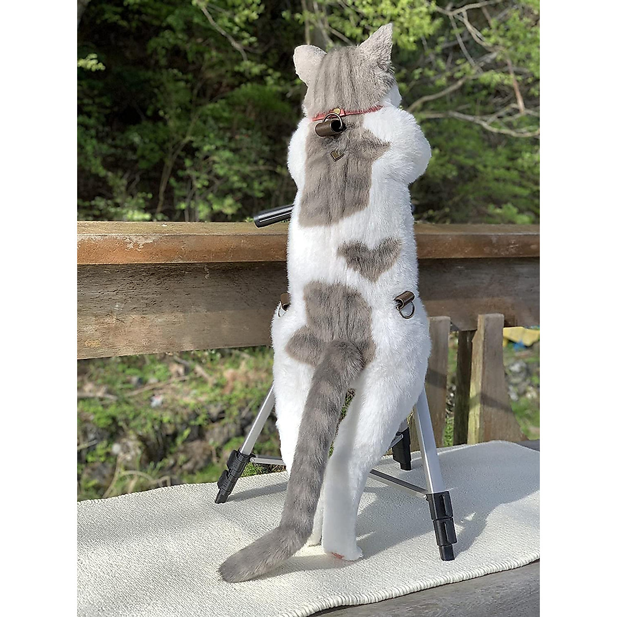 MUGUOY Handmade Simulation Cat Bag This Cat Backpack Look Like A Real Cat,3D Simulation Stuffed Animal Zipper Backpack.