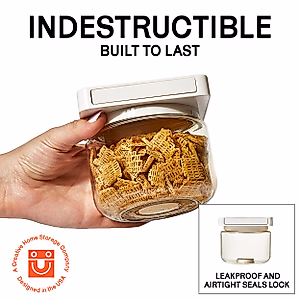 Cliik 3-Pack Magnetic Stackable Kitchen Containers, Jars for Organization and Storage, Kitchen Storage & Pantry Organizer with Lid, Shatterproof, Leakproof & Airtight