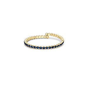 HOT JEWELRY BOX 14K Gold Plated Tennis Bracelet | Gold Bangle Jewelry Bracelets for Women | Aesthetic Accessories with Exquisite CZ and Adjustable Memory Wire for Easy Fit on Any Wrist size