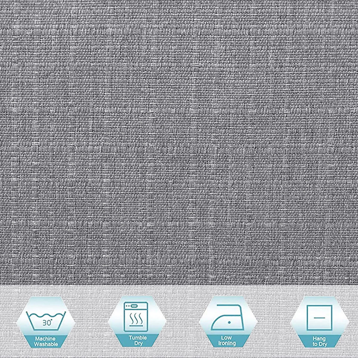 LUSHLEAF Blackout Curtains for Bedroom/Living Room/Kitchen Thermal Insulated Grommet Linen Look Room Darkening Curtain Primitive Window Draperies 2 Panels,52 x 84 inch Grey