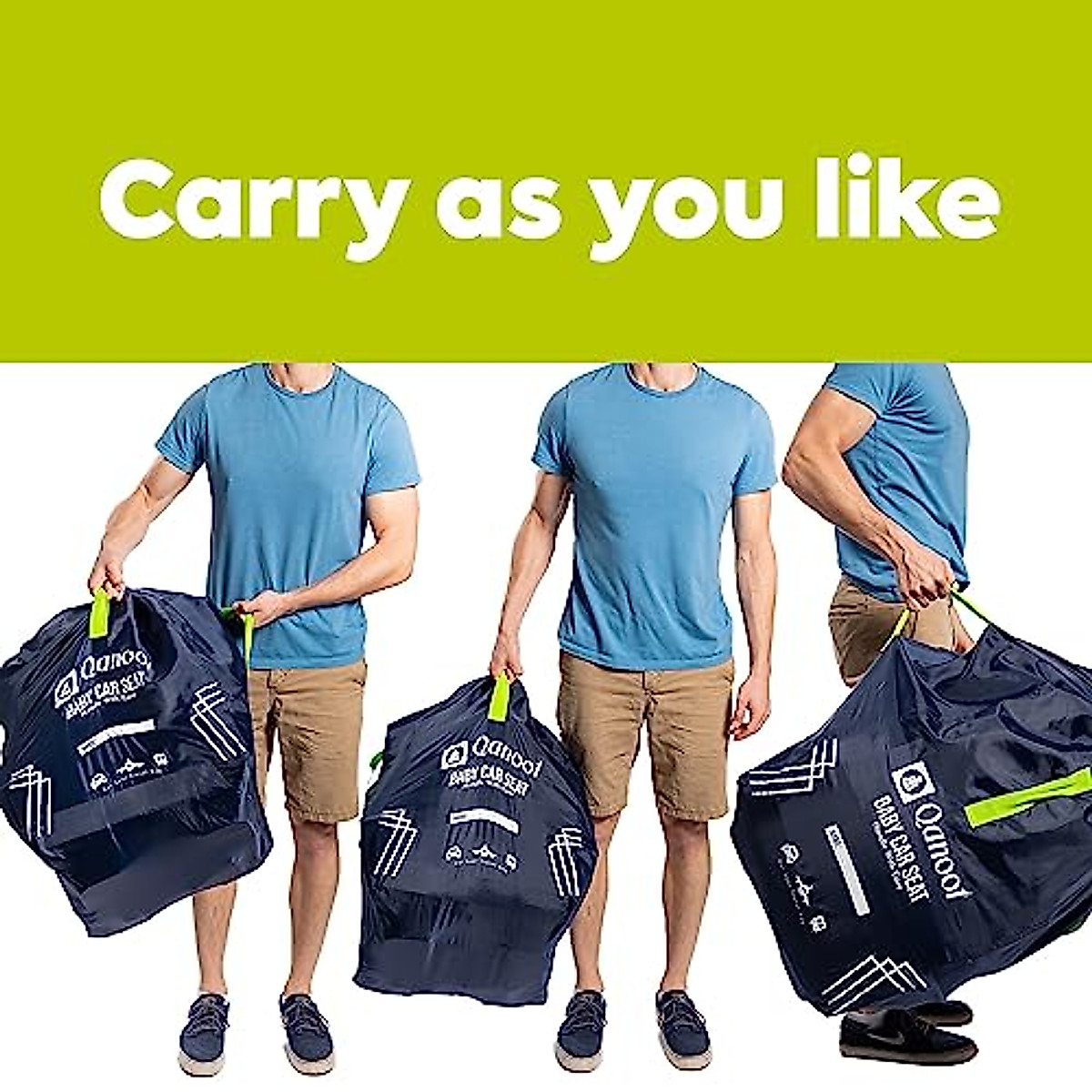 Infant Car Seat Travel Bag for Airplane - Durable Gate Check Bag for Car Seats that fits easily on Convertible Car Seats, Infant Carriers & Booster Seats (Blue).