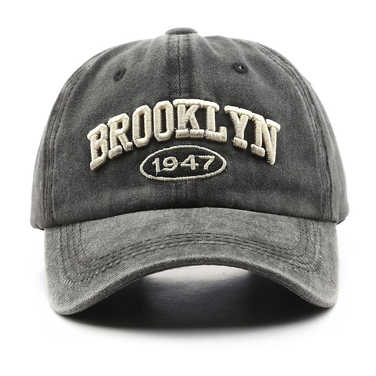 Brooklyn Cap Washed Vintage Baseball Cap Sun Hat for Men and Women Navy Blue