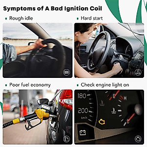 YHTAUTO Set of 6 Ignition Coil Packs Replacement for Ford Explorer F150 Mustang Edge Fusion Taurus, Lincoln MKS MKT MKK, Mazda 6 CX-9 Mercury Sable 3.7L 3.5L, Replace DG520