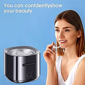 Ultrasonic Cleaner for Dentures, Retainer, Mouth Guard, Whitening Trays, Toothbrush Heads, Ultrasonic Cleaner Machine for Jewelry Diamonds