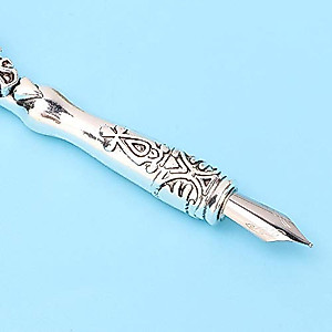 Wal front European Feather Quill Pen Set Feather Calligraphy Pen Kit Feather Dip Pen Gift Set Fountain Pen(Sky Blue)