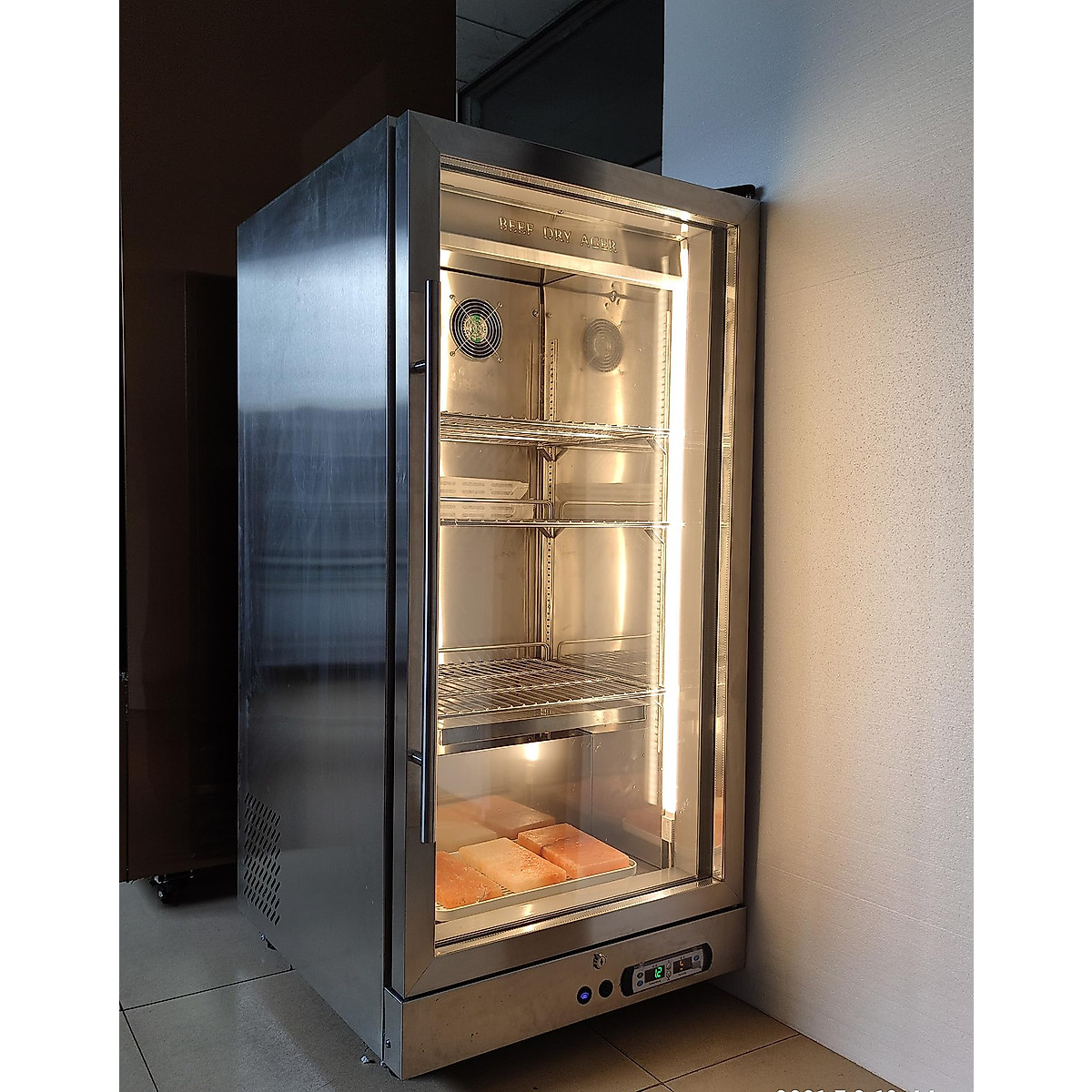Kolice Commercial Dry Aging Beef Showcase Fridge, Steak Aging Machine, Beef Display Showcase Freezer-268L, 4 Tiers, Smart Temperature and Humidity Controller