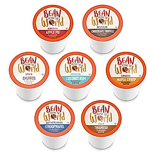 BEAN AROUND THE WORLD Flavored Coffee Compatible With 2.0 Keurig K Cup Brewers, Variety Pack, 40 Count