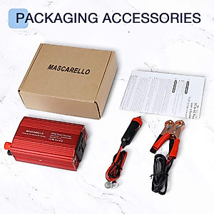 300W Car AC Power Inverter DC 12V to 110V for Vehicles Converter 3.1A Dual USB Fast Charging Ports Car Charger Adapter,Red