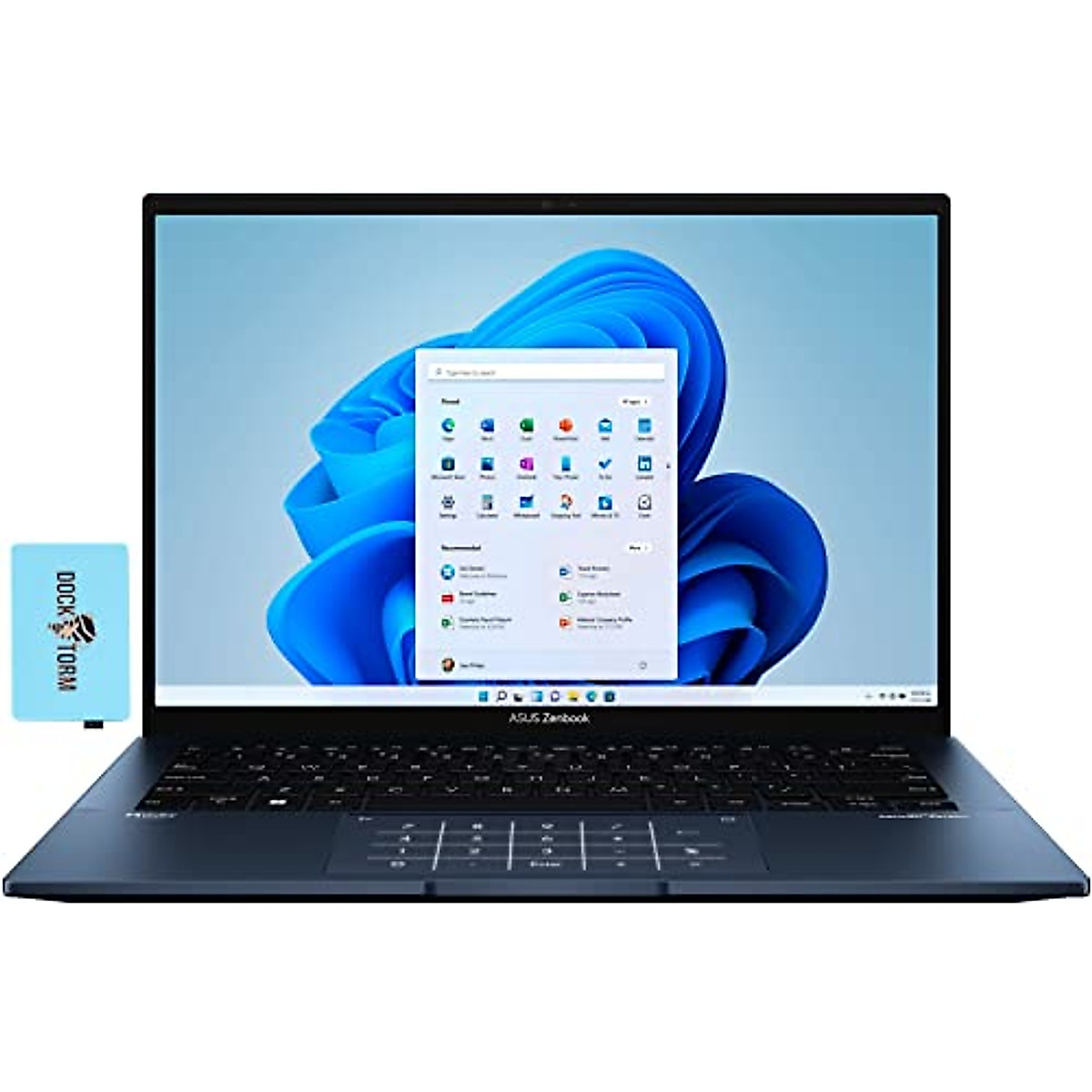 ASUS ZenBook 14 Home & Business Laptop (Intel i5-1240P 12-Core, 8GB LPDDR5 4800MHz RAM, 256GB SSD, Intel Iris Xe, 14.0" 90Hz 2880 x 1800, WiFi, Bluetooth, Backlit KB, Webcam, Win 11 Home) with Hub