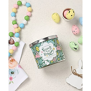 Easter Candle, Spring Jasmine Scented Candle, Large 3 Wicks, 14 oz