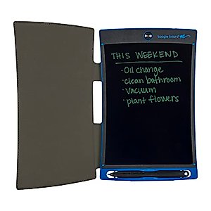 Boogie Board Jot Reusable Writing Tablet for Adults, 8.5" Digital Notebook with Instant Erase, Digital Notepad with Magnets, Note Taking Tablet for Work or School, Blue with Protective Folio