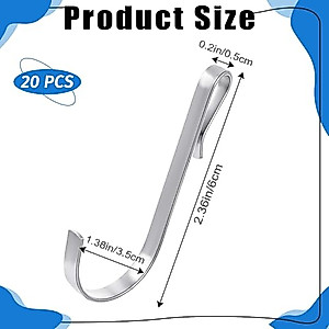 20 PCS Snap On Hooks Wire Rack Hook Stainless Steel J Shaped Hooks Hanger Clip-on Hooks, Hanging Sink Grid Hook Wire Rack Hook Heavy Duty Wire Rack Hook Utility Hooks for Kitchen Bedroom Office Wir