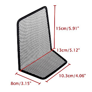 SZYAWsd File Sorters 1 Pair Metal Mesh Desk Organizer Desktop Office Home Bookends Book Holder Black