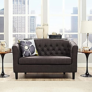 Modway Prospect Upholstered Contemporary Modern Loveseat In Brown