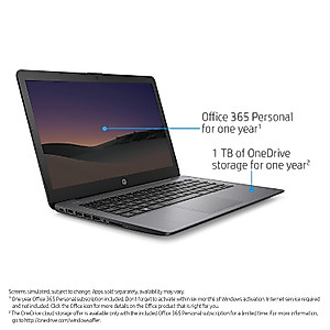 HP 2021 Premium 14-inch HD Laptop, Intel Dual-Core Processor, 16GB RAM, 64GB eMMC Storage, Webcam, Bluetooth, HDMI, Wi-Fi, Brilliant Black, Windows 11 (Renewed)
