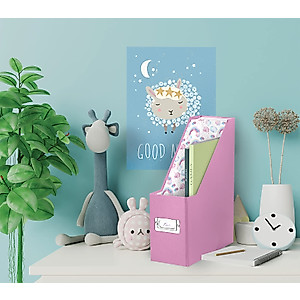 Snap-N-Store Storage Box - Pack of 2 Magazine File Boxes for Organizing - 12.25 x 3.88 x 9.75 Inch Storage Boxes w/Lids for Documents, Paper and Organizing, Back To School Supplies for Students, Pink