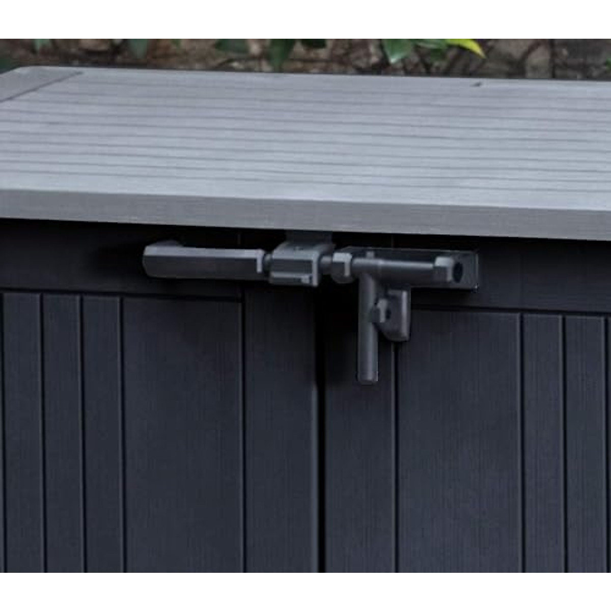 Keter 249319 Store it Out Nova Outdoor Garden Storage Shed, 32 x 71.5 x 113.5 cm, Dark Grey with Light Grey Lid