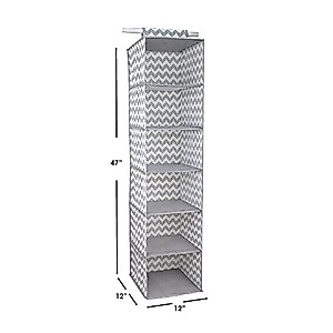 Home Basics Chevron Collection Storage and Organization (6 Shelf Closet Organizer)