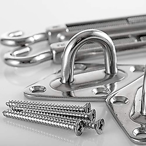 Asani Rectangle Sun Shade Sail Mounting Kit | Patio Cover, Outdoor Sunshade Canopy | Weather Resistant Metal Hardware | Covering for Deck, Garden, Porch, Backyard (Mounting Hardware)